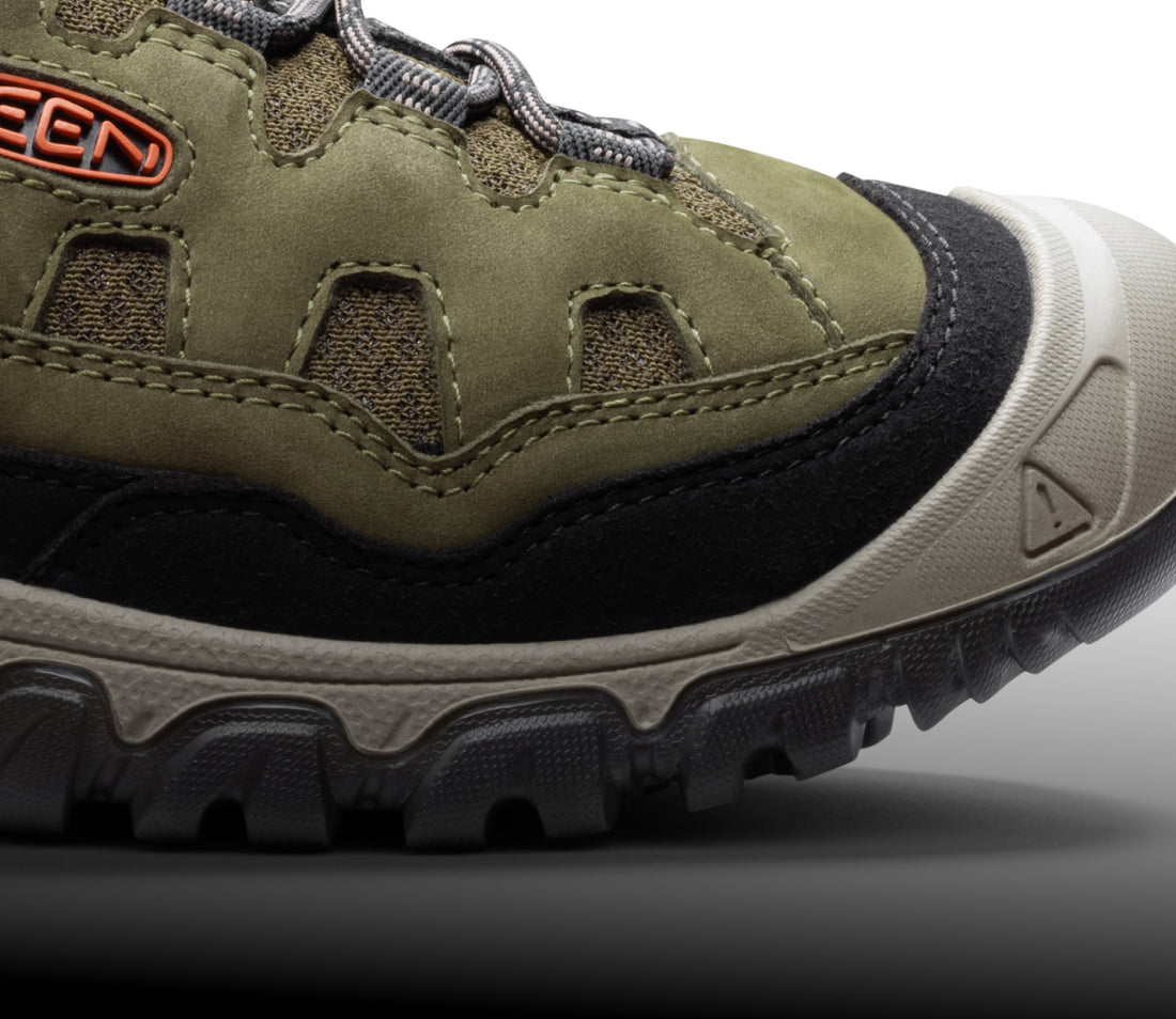 Men's Targhee IV Vent Dark Olive/Gold Flame Leather Hiking Shoe | KEEN ...